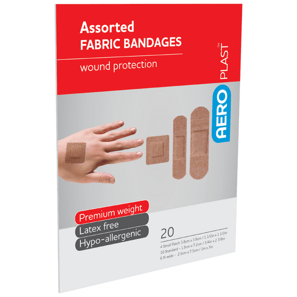 Fabric Bandages Strips Assorted Dressings - PACK-20 | Dynamic First Aid